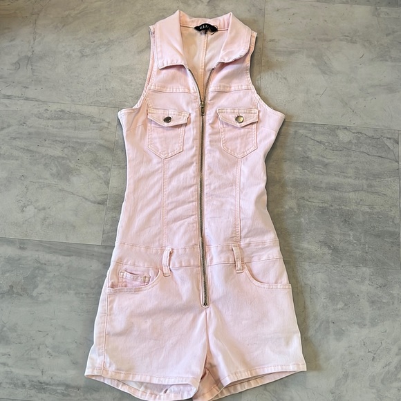 VIP | Pants & Jumpsuits | Vip Jeans Jumpsuit Romper Stretch Light Pink ...